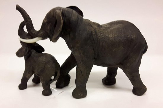 beeldje olifant met jong levensecht | bol