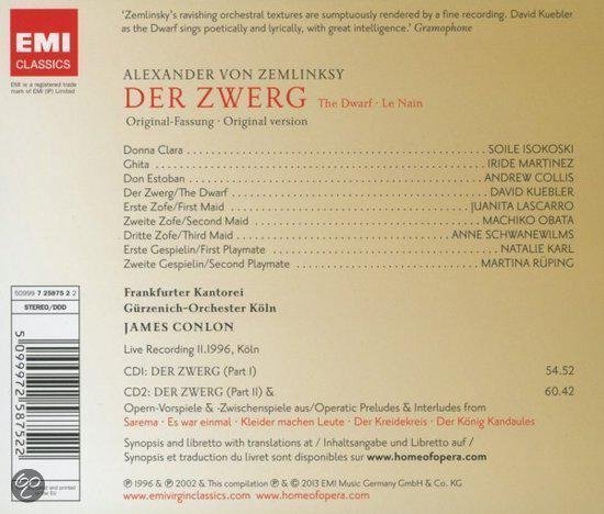 James Conlon/G rzenich-Orchest - Zemlinsky: Der Zwerg & Opern-V ...