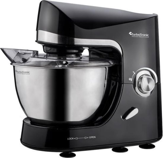TurboTronic TT-002 Pro-Mix - Staande Mixer - 5 Liter - 2000W - Zwart | bol