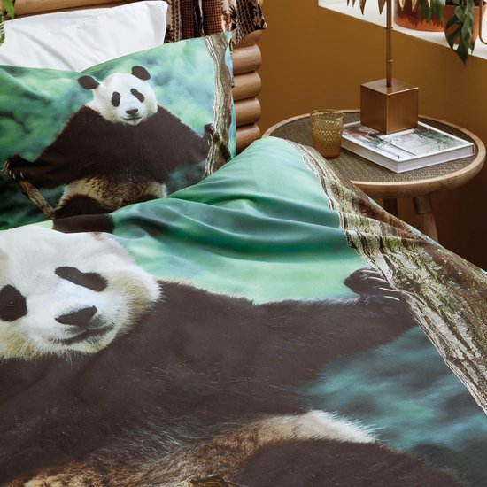 Damai Panda - Dekbedovertrek - 140x200/220 cm - Eenpersoons - Green | bol