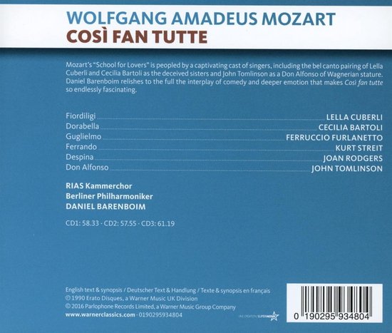 Mozart: Cosi Fan Tutte (Home Of Opera), Barenboim | Muziek | bol