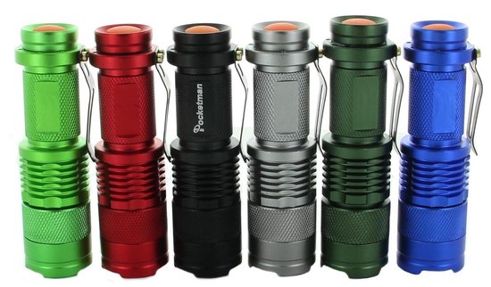 Pocketman Cree Q5 LED Mini Zaklamp Blauw | bol.com