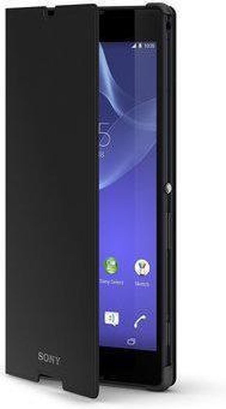 Sony Style Cover Stand SCR14 - Flip cover voor mobiele telefoon - zwart ...