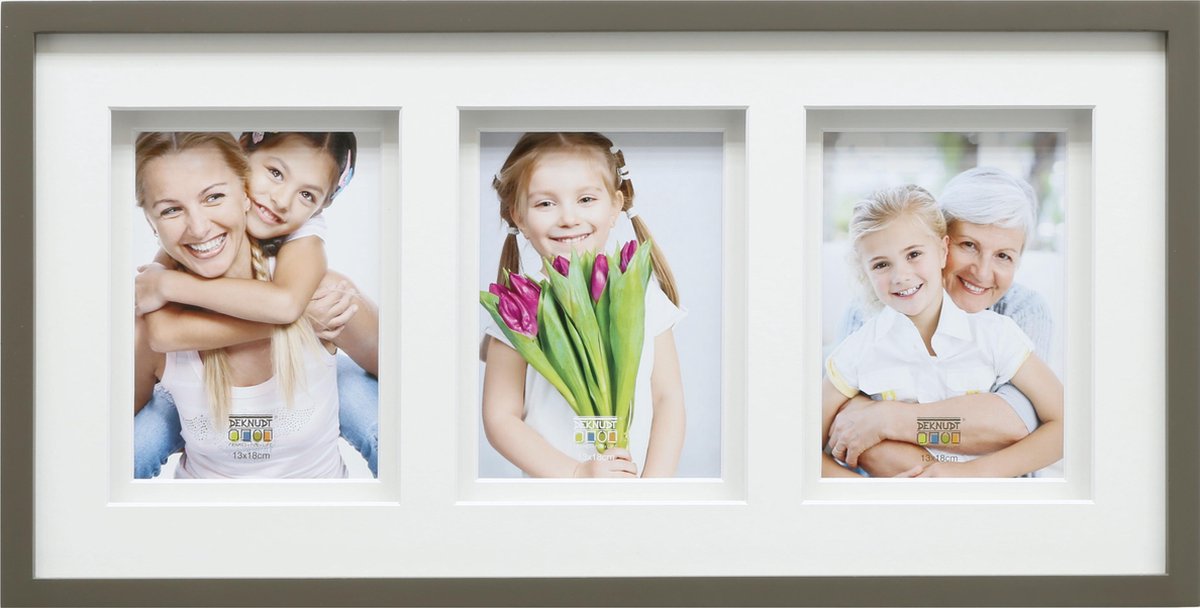 Deknudt Frames Kader taupe met dubbele passe-partout met extra ...