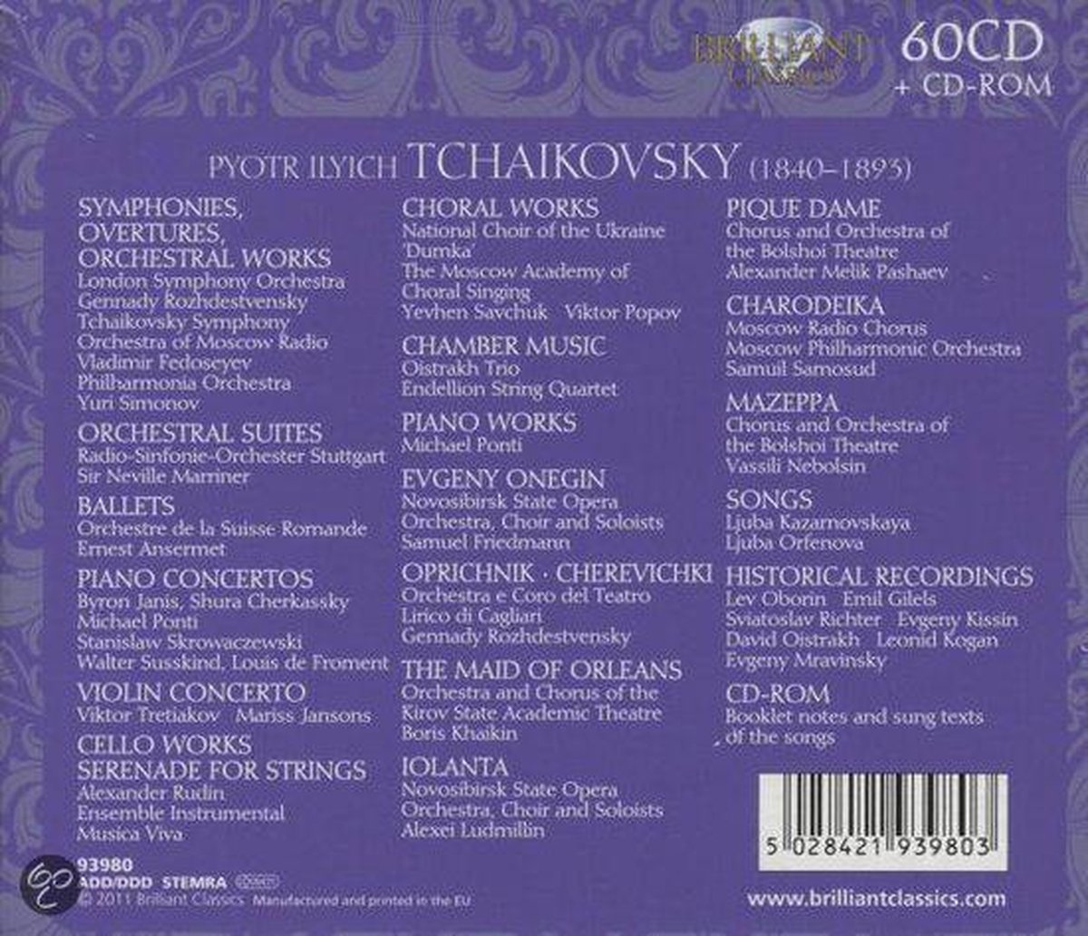 Tchaikovsky Edition (60Cd+Cd-Rom), various artists | CD (album ...
