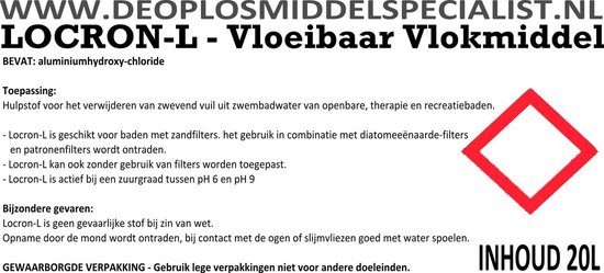 Vloeibaar Vlokmiddel 20L (27kg, Locron-L) | bol