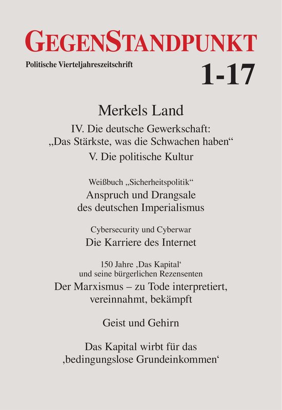 GegenStandpunkt 1-17 (ebook) | 9783929211948 | Boeken | bol.com