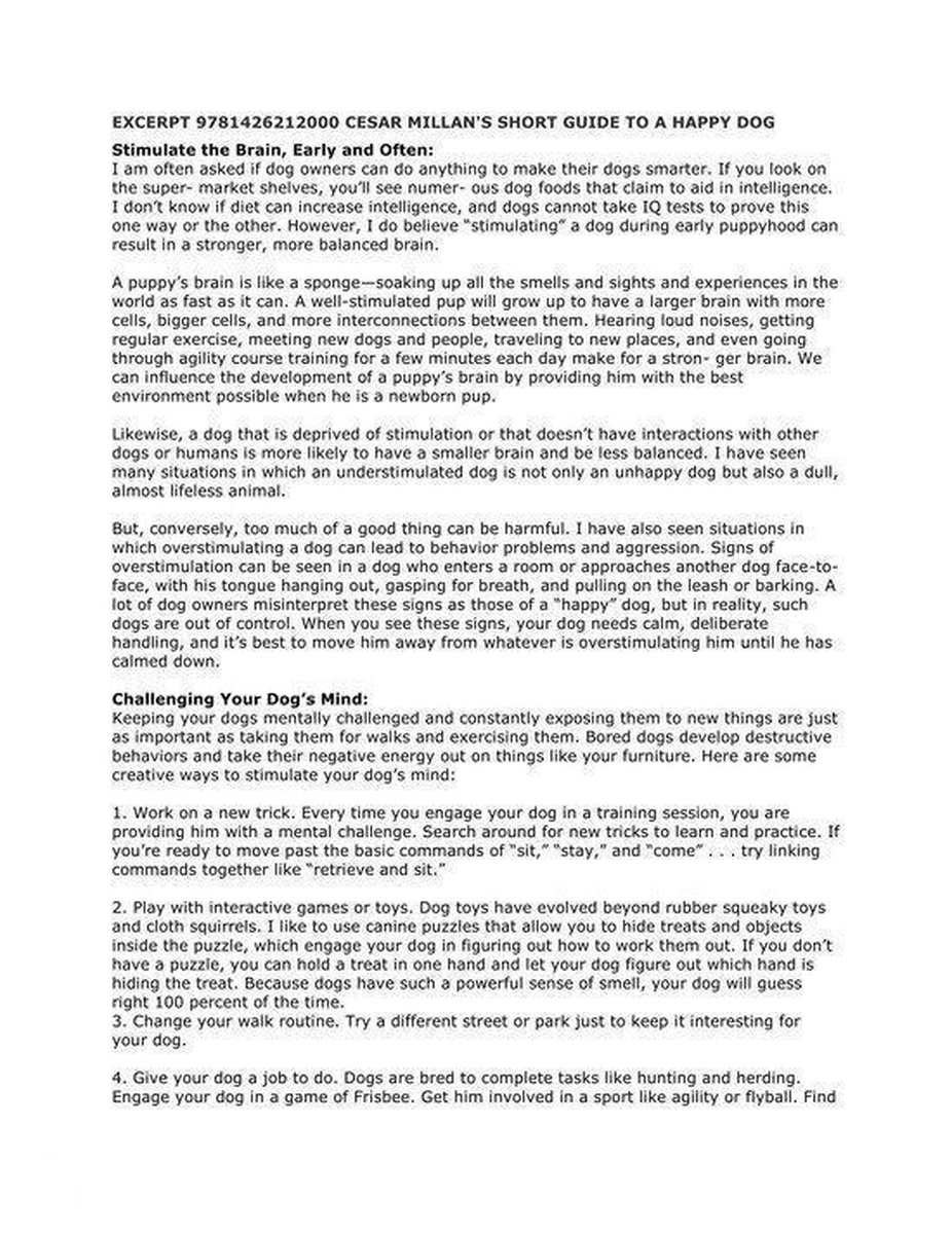 Cesar Millan's Short Guide to a Happy Dog, Cesar Millan | 9781426211904 ...