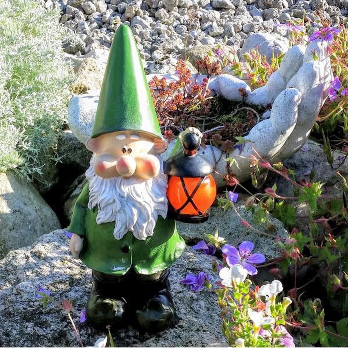 Tuinkabouter Woody met lantaarn op solar | bol.com