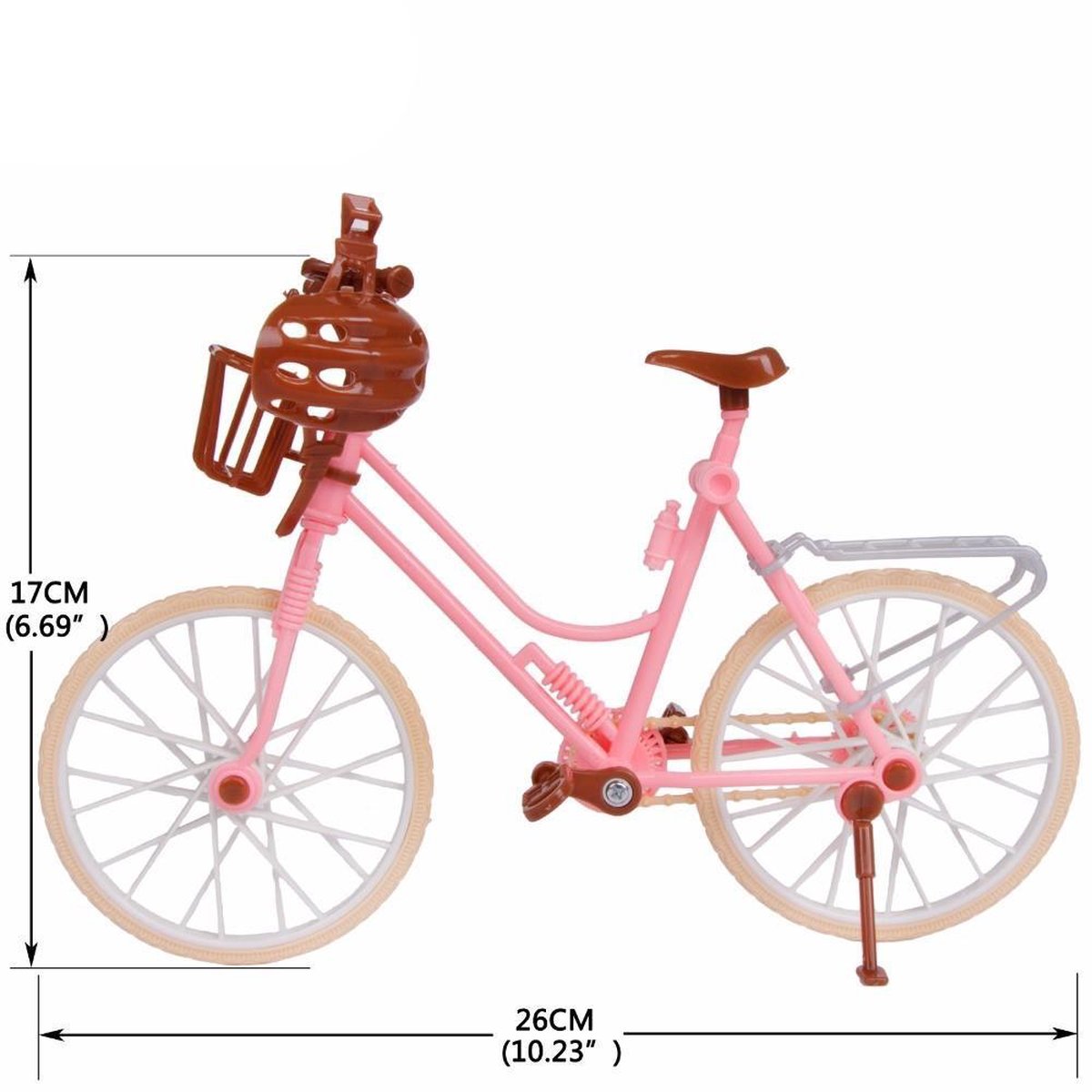Roze fiets voor Barbie of Ken met mandje en helm | bol.com