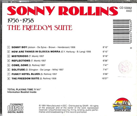 Freedom Suite, Sonny Rollins | CD (album) | Muziek | bol