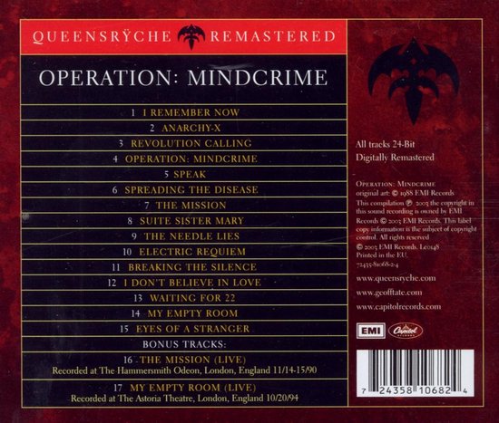 Operation Mindcrime, Anthony Valentine | Muziek | bol.com