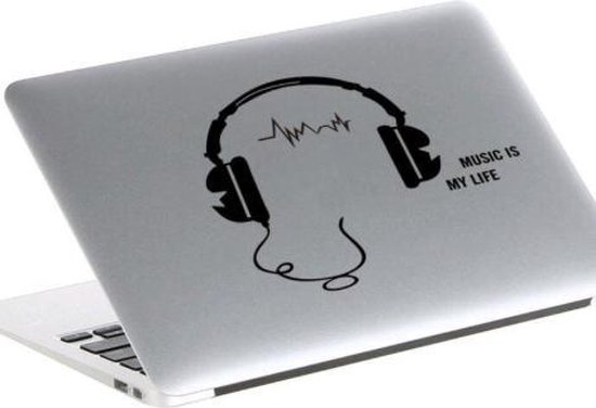 Music is my life sticker - laptop sticker - stopcontact sticker ...