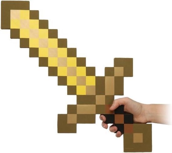 Minecraft Pixel Foam - Gouden Zwaard Geel / Goudkleur 60cm | bol.com