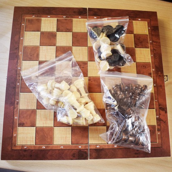 Backgammon, Dambord en Schaakbord - 3 in 1 houten speelbord | Games | bol