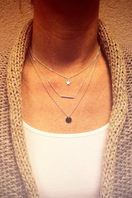 Silver Lining multi-layercollier - zilver - gourmet-, bolletjes ...