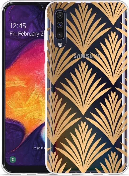 Cazy Hoesje geschikt voor Samsung Galaxy A50 - Art Deco Gold | bol