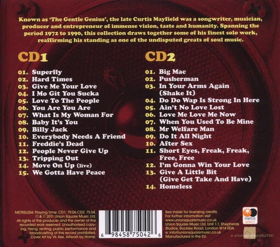 Pusherman, Curtis Mayfield | CD (album) | Muziek | bol