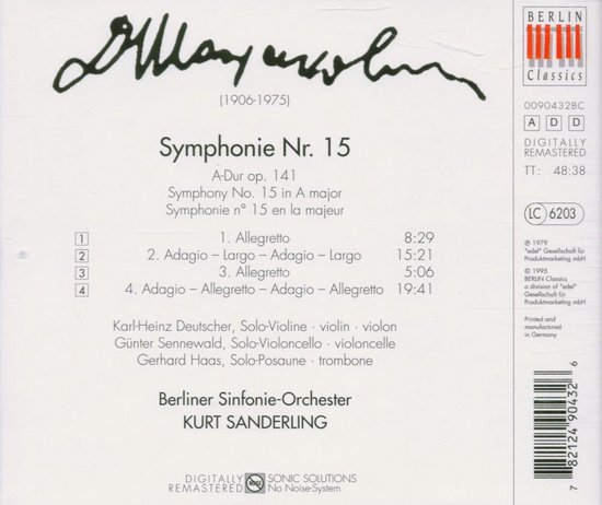 Shostakovich: Symphony no 15 / Sanderling, Berlin Symphony, Beso | CD (album) | Muziek | bol