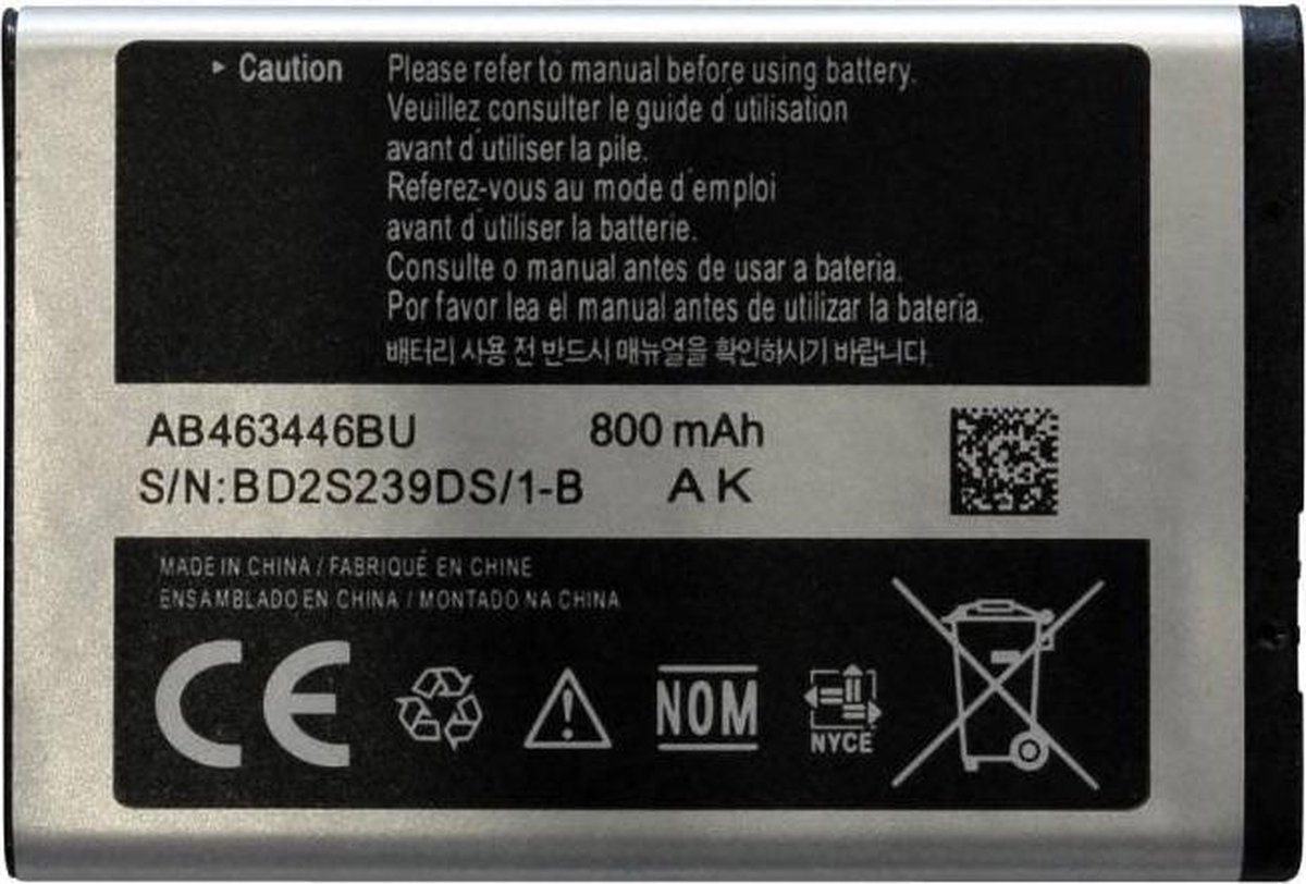 Samsung AB463446BU Accu Origineel - 800 mAh Li-ion | bol