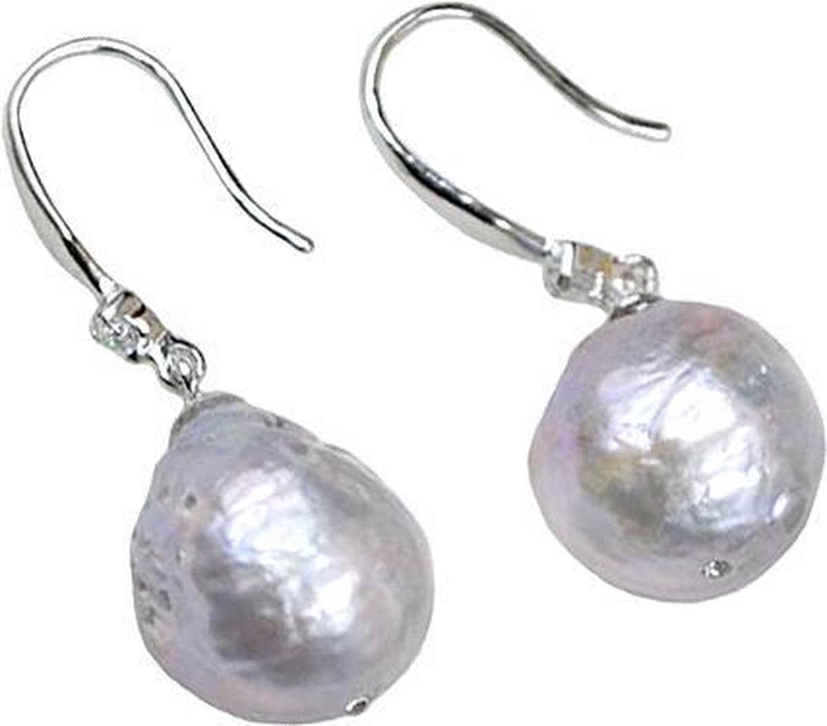 Zoetwater parel oorbellen Bling Kasumi Grey Pearl - oorhanger - echte ...