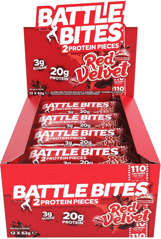 Battle Bites - 20g proteine bites 12x 62g - Red Velvet | bol.com