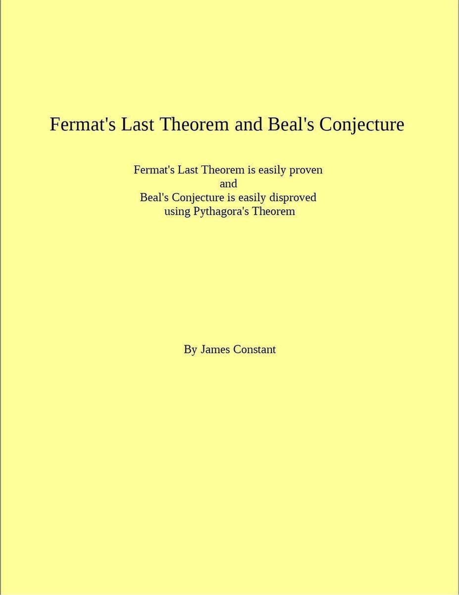 Mathematics - Fermat's Last Theorem and Beal's Conjecture (ebook ...