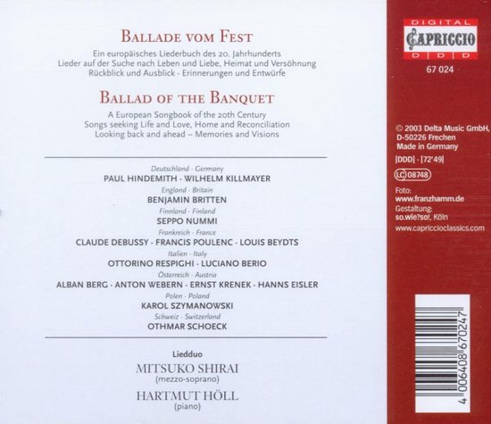 Mitsuko Shirai & Hartmut Höll - European Song-Book (CD), Hartmut Holl ...