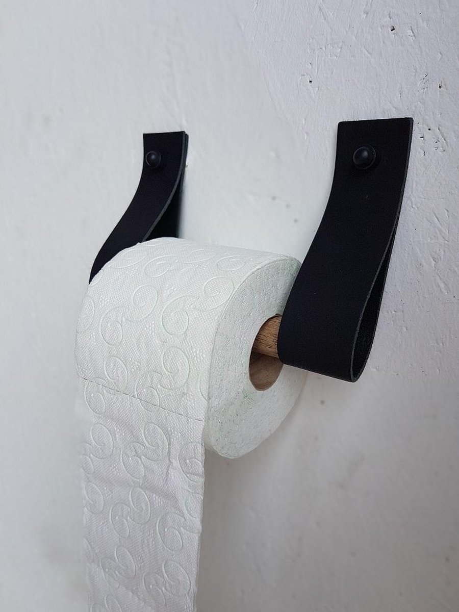 Leren WC rolhouders zwart | bol.com