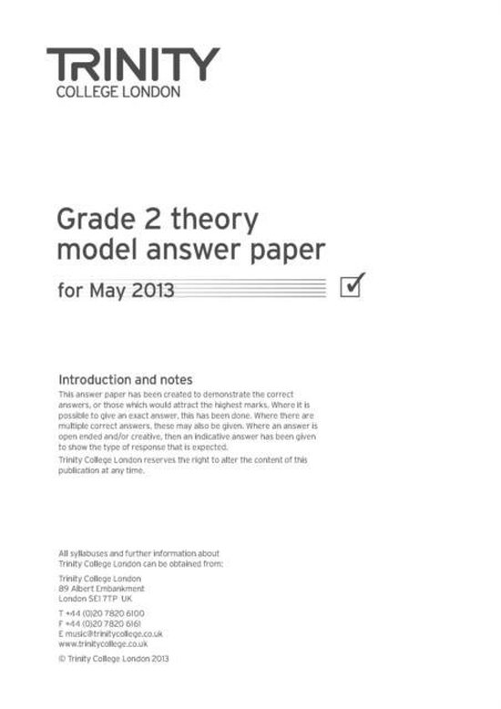 Trinity College London Theory Model Answers Paper (2013) Grade 2 ...