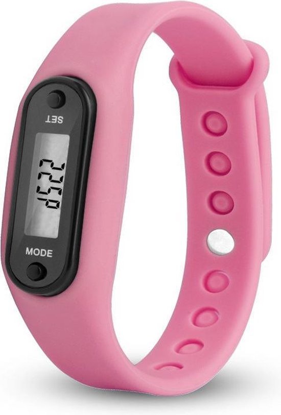 Digitale stappenteller | calorieteller | smal | licht roze | bol