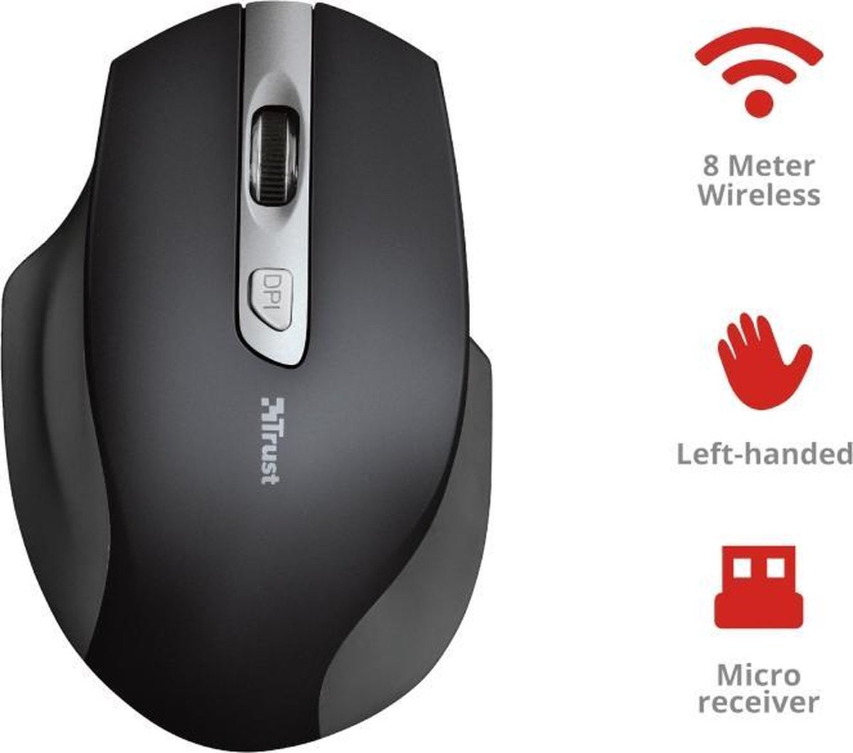 TRUST LAGAU linkshandige muis | bol.com