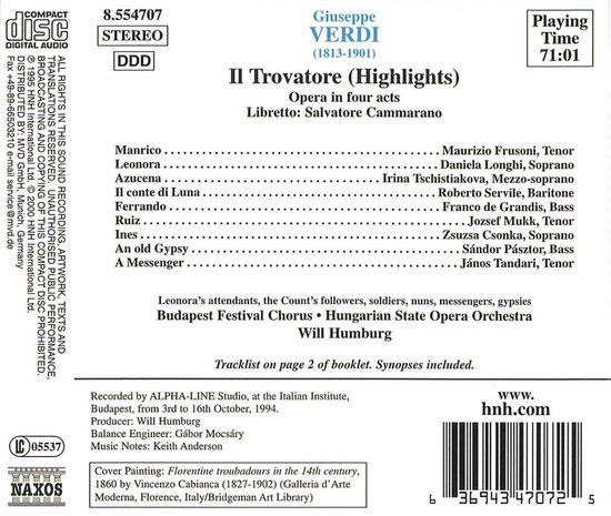 Maurizio Frusoni, Daniela Longhi, Irena Tschistiakova, Hungarian State ...