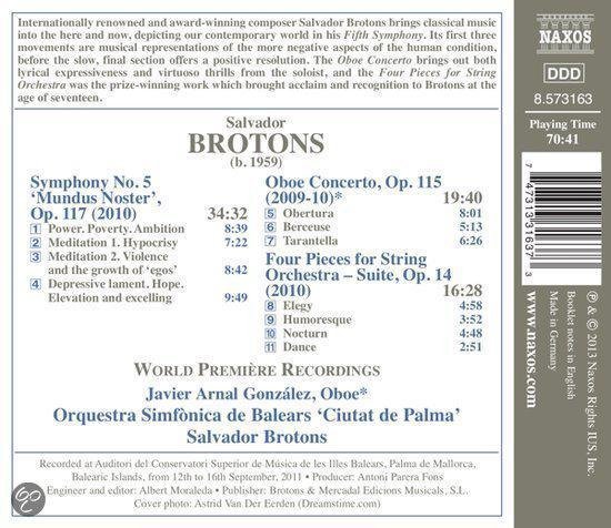 Ao Orquestra Sinfonica De Balears - Brotons, Salvador; Symphony No. 5 ...