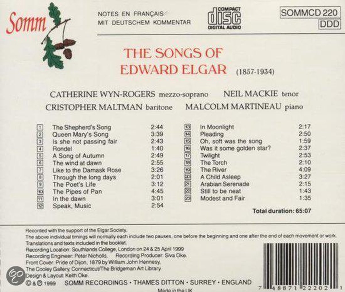 Songs, Edward Elgar | CD (album) | Muziek | bol.com