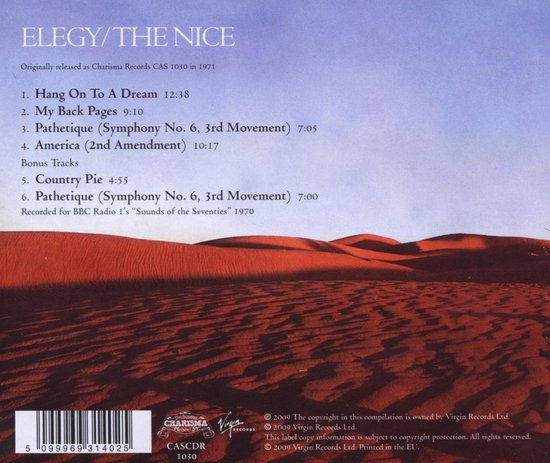 Elegy, The Nice | CD (album) | Muziek | bol