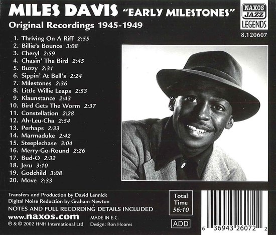 Miles Davis - Early Milestones (CD), Miles Davis | Muziek | bol