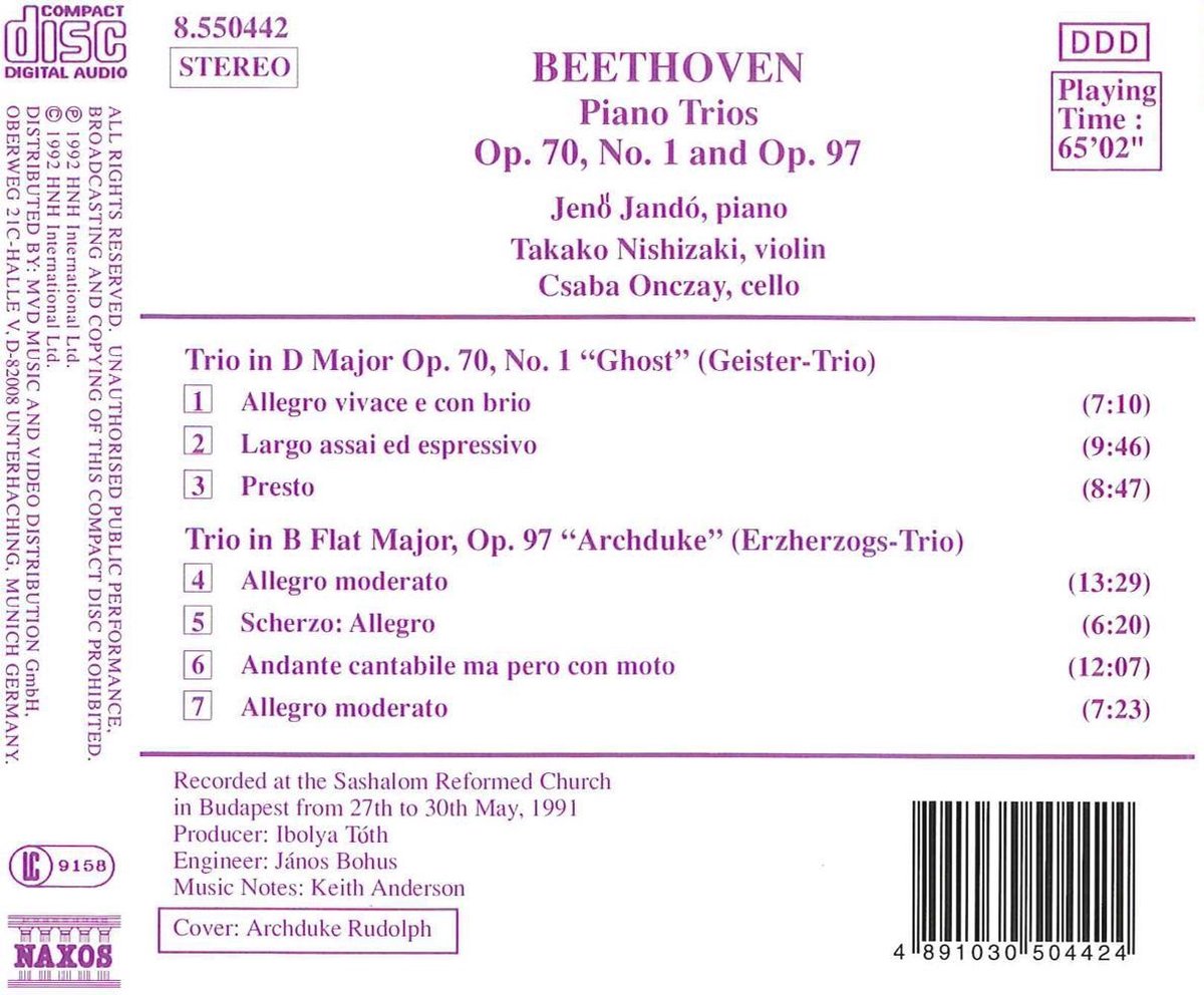 Csaba Onczay, Jeno Jandó, Takako Nishizaki - Beethoven: Piano Trios Archduke & Ghost... | bol.com
