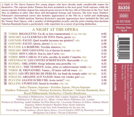 Various Soloists - A Night At The Opera (CD), Onbekend | Muziek | bol