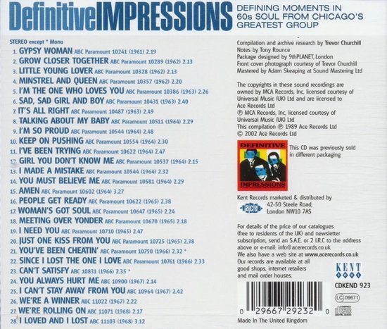 Definitive Impressions, Impressions | CD (album) | Muziek | bol.com