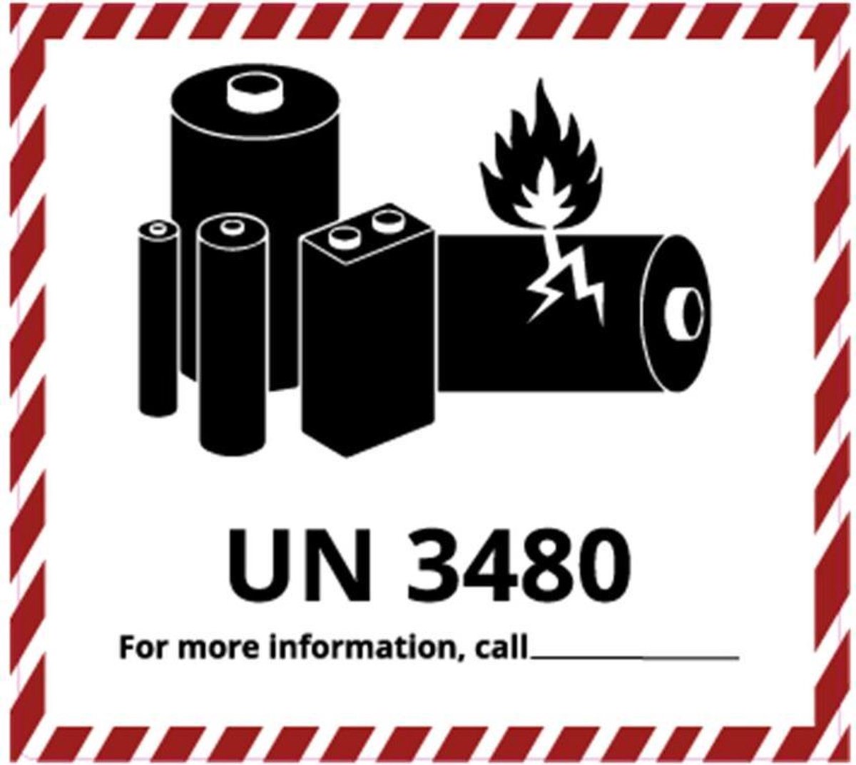 UN3480 sticker lithium-ion batterijen 300 x 300 mm | bol.com
