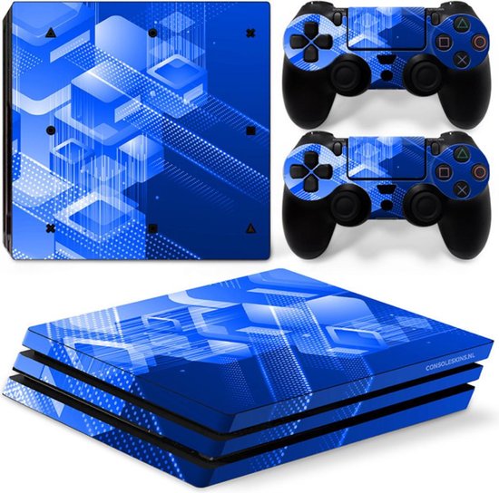 Sony PlayStation 4 PRO Skins PS4 Stickers - Shapes / Blauw (Let op ...