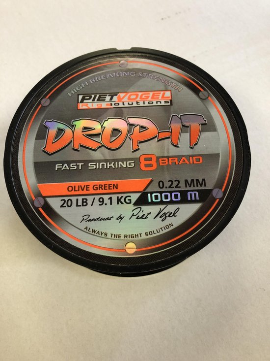 Piet Vogel Fast sinking drop-it 8 braid 20LB 1000m | bol.com