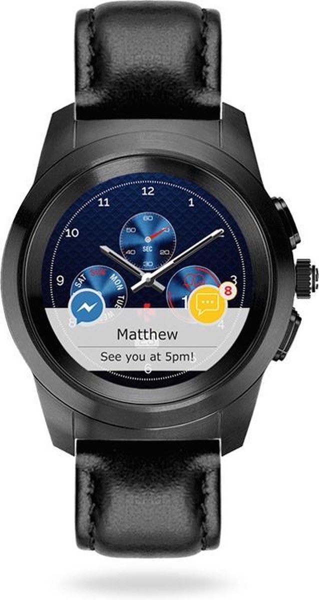 MyKronoz ZeTime - Hybride smartwatch - Zwart - 44mm | bol