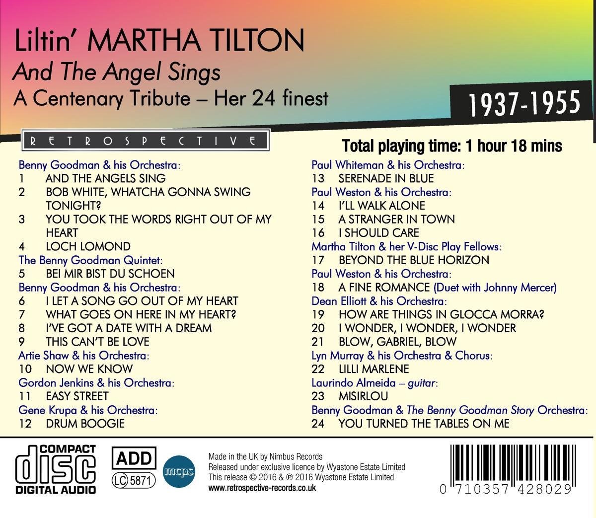 Martha Tilton - And The Angels Sing (CD), Martha Tilton | Muziek | bol.com