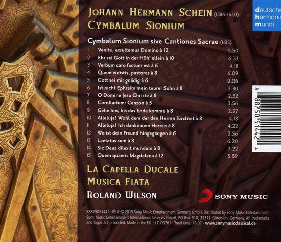 Johann Hermann Schein: Cymbalum Sionium, La Capella Ducale | CD (album ...