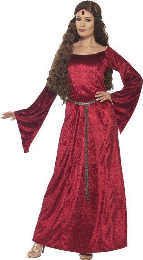 Middeleeuwen & Renaissance Kostuum | Middeleeuwse Dame Rood | Vrouw ...