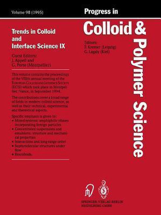 Trends in Colloid and Interface Science IX | 9783662157091 | Boeken | bol.com