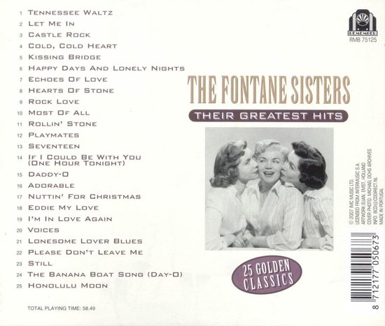 Their Greatest Hits: 25 Golden Classics, The Fontane Sisters | Muziek | bol