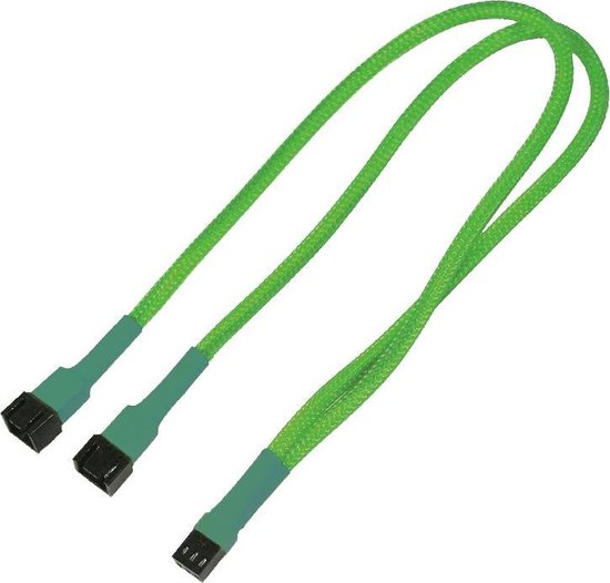 Kabel Nanoxia 3-Pin Y-Kabel, 60 cm, neon-groen | bol.com